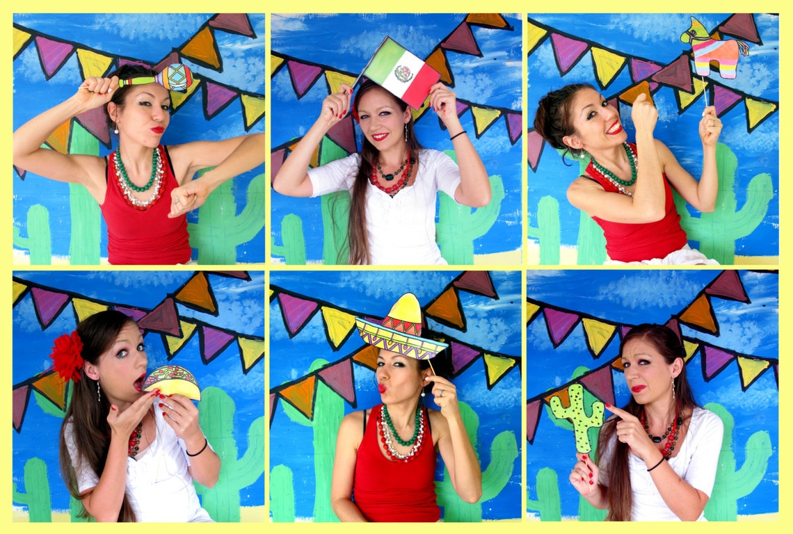 Cinco De Mayo/mexican Fiesta Photo Booth Props Perfect to | Etsy