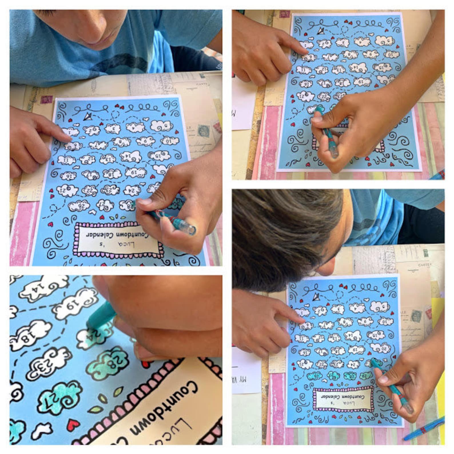 Travel Vacation Countdown Calendar Laminated Count the Days Until Your ...