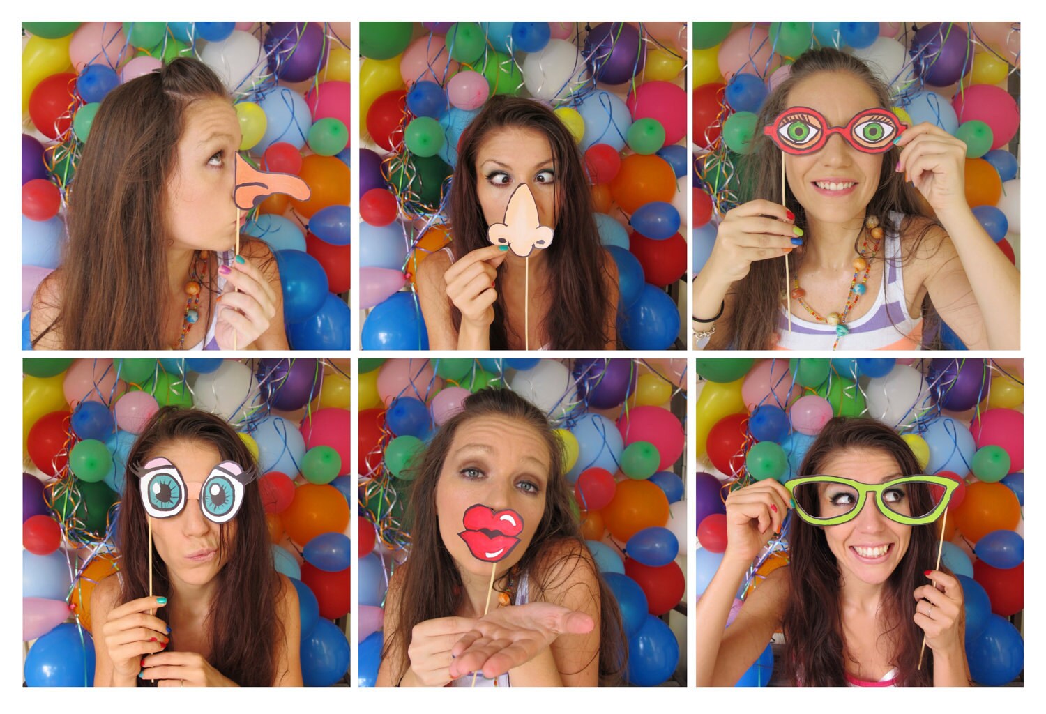 Funny and Silly Faces Photo Booth Props Cartoon Style - Etsy