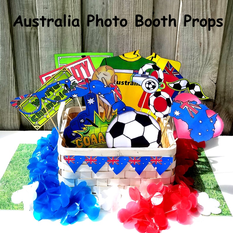 World Cup AUSTRALIA Soccer Photo Booth Props the Ultimate - Etsy