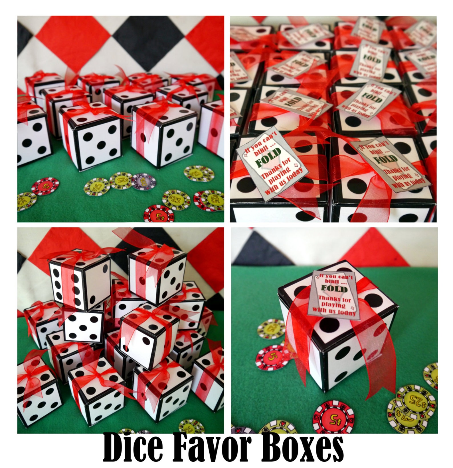Dice Favor Box or Invitation Box - Perfect for a Casino Poker Party or ...