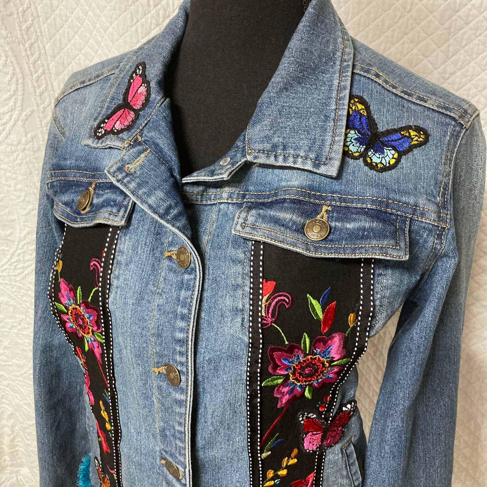 Butterfly Jean Jacket - Etsy