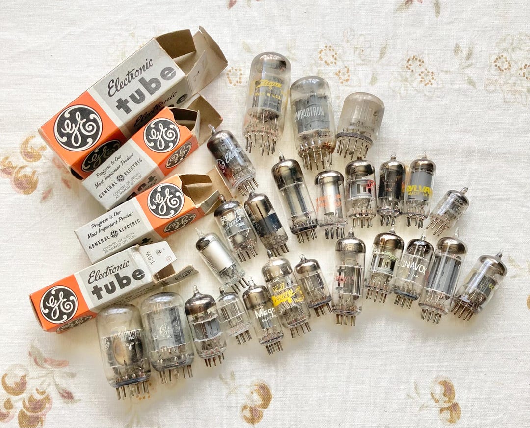 Vintage Vacuum Tubes~radio Tubes Lot~25 Tubes~4 Boxes~general Electric ...