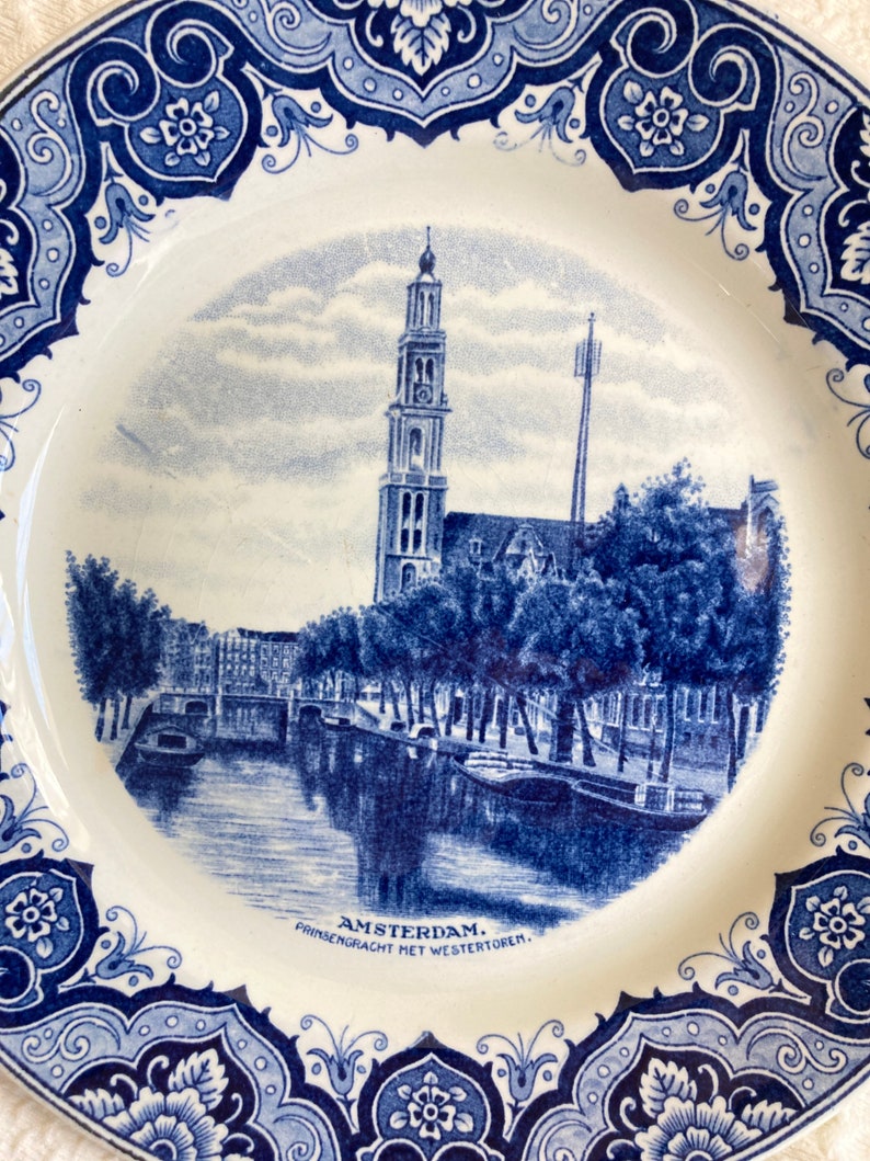 Amsterdam Prinsengracht Met Westertoren Collectible Delft Blue - Etsy