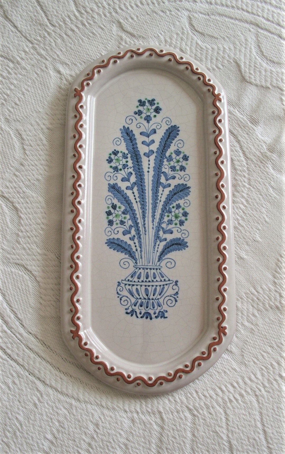 Val Demone Italian Pottery Plate: Hand-painted Floral Bouquet, Sicily ...
