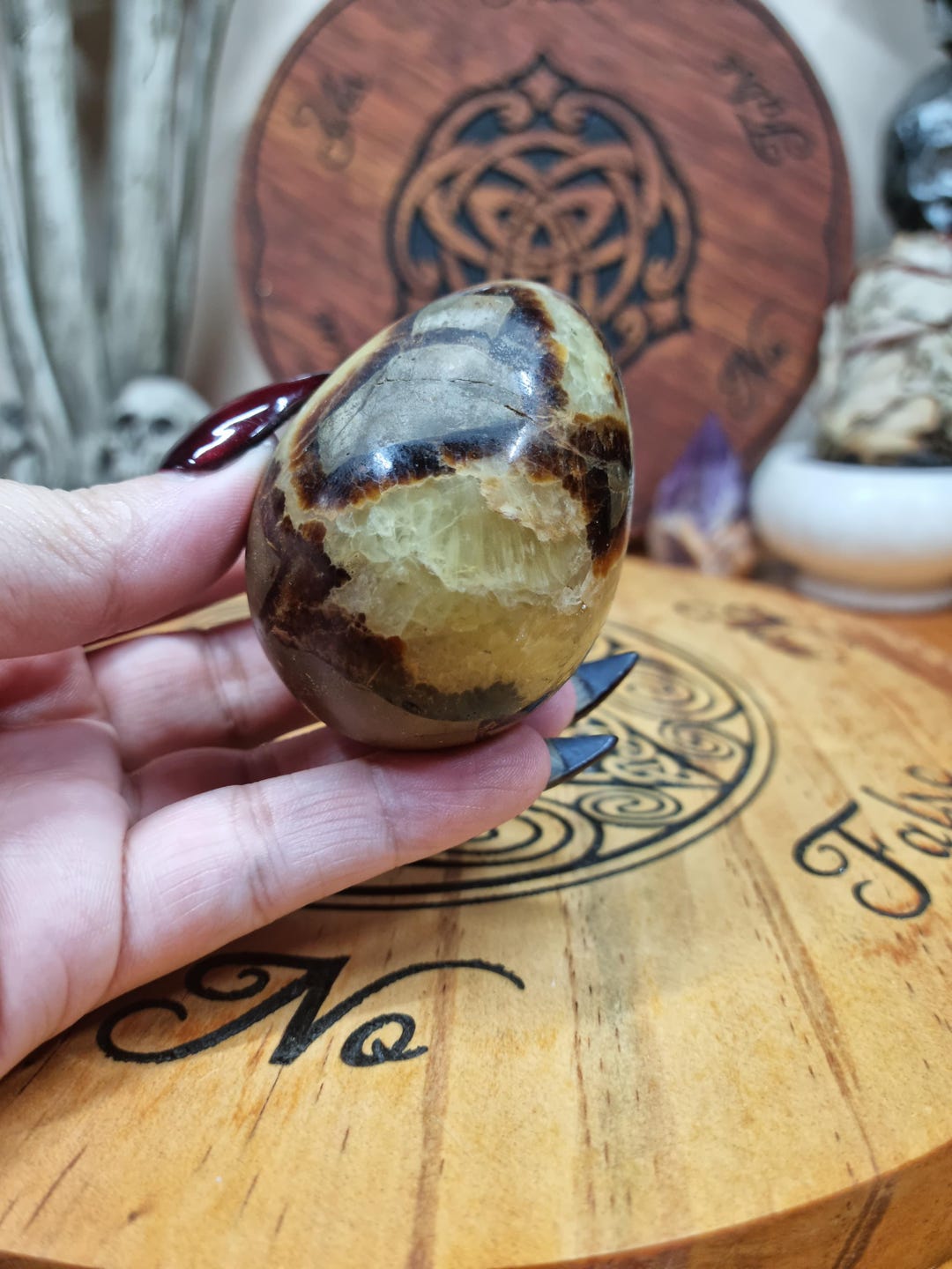 Septarian Egg Dragon Stone Crystal Polished Stone Witchy Altar Decor ...