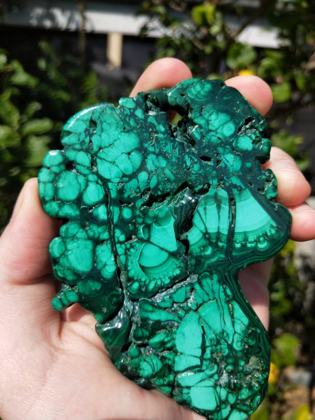 Beautiful and Unique Natural Malachite Raw Polished Slice (2272) 202gms ...