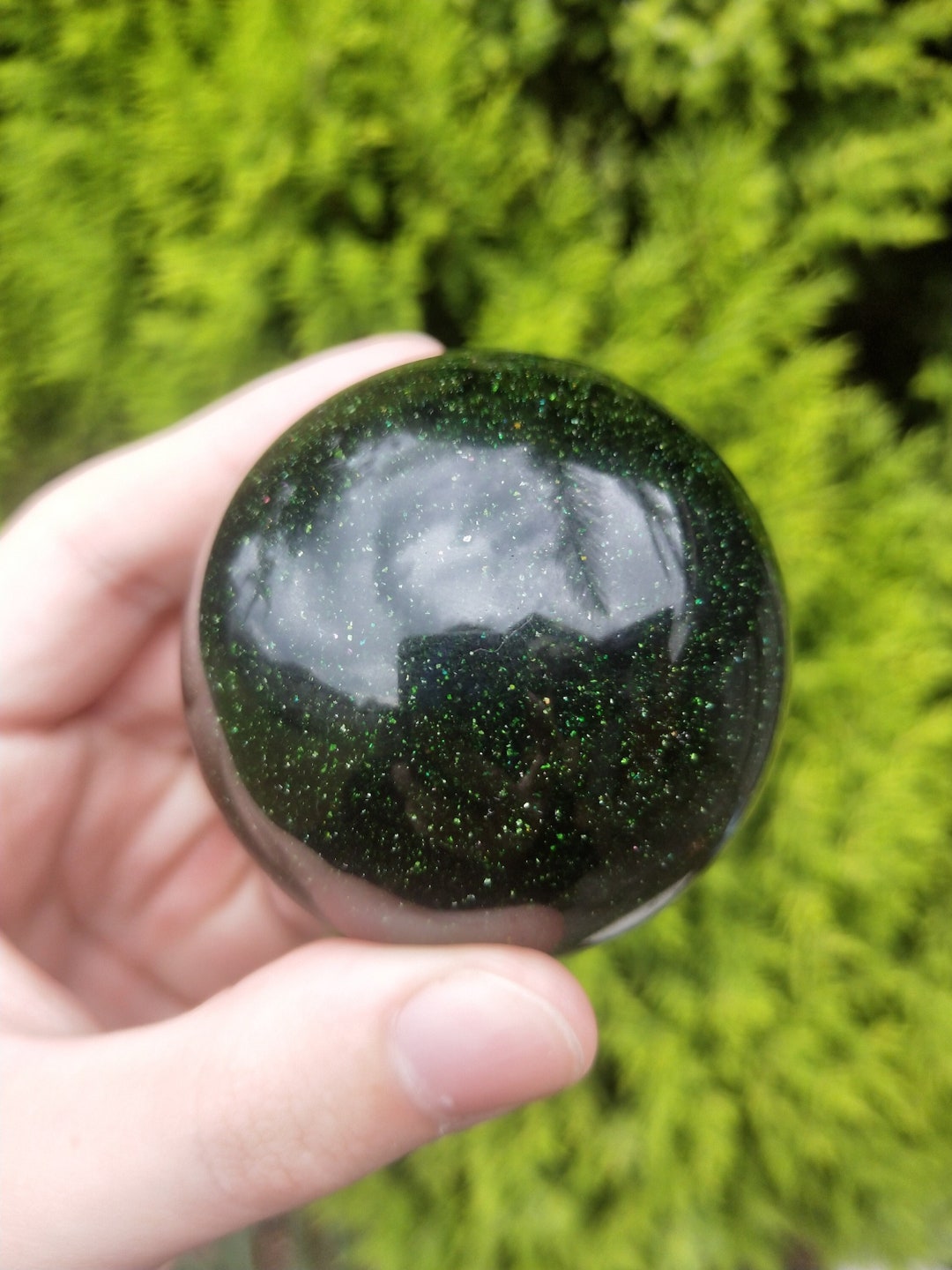 Stunning Green Man-made Sand Stone Sphere 2121 - Etsy
