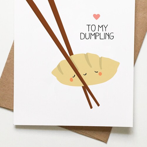 Dumpling Valentine's Day Card - Etsy
