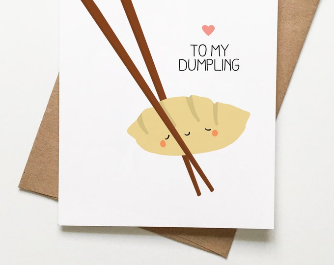 Dumpling Valentine's Day Card - Etsy