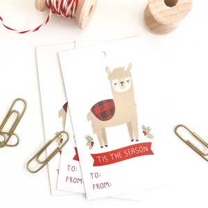 Llama Alpaca Holiday Gift Tags With Twine - Etsy