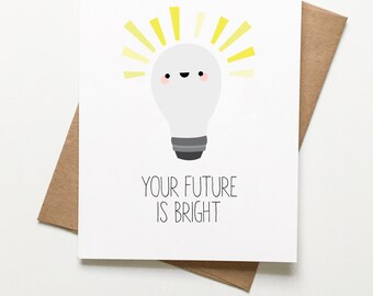 Graduation Card Congrats Card Future is Bright - Etsy