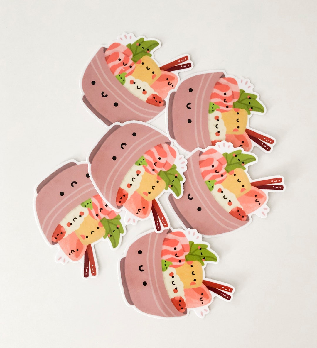 Sushi Bowl VINYL Waterproof Sticker - Etsy