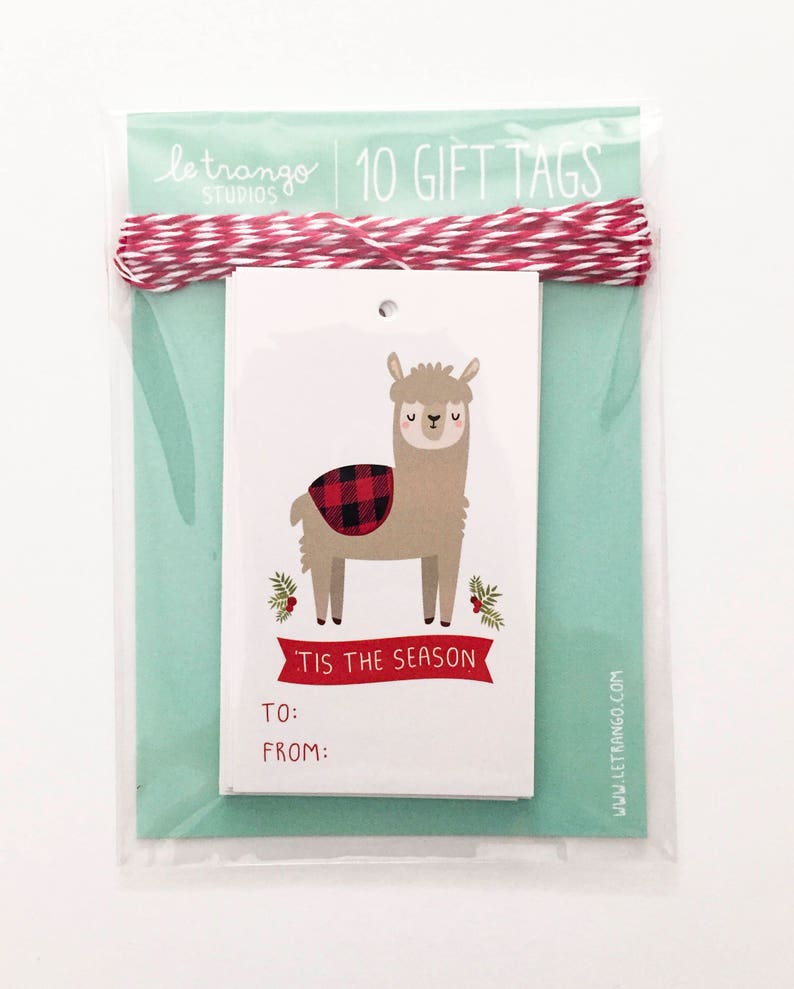 Llama Holiday Gift Tags With Twine, Set of 10 - Etsy