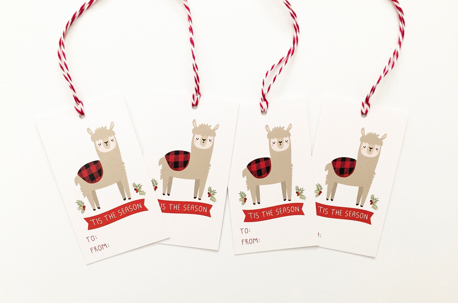 Llama Alpaca Holiday Gift Tags With Twine - Etsy