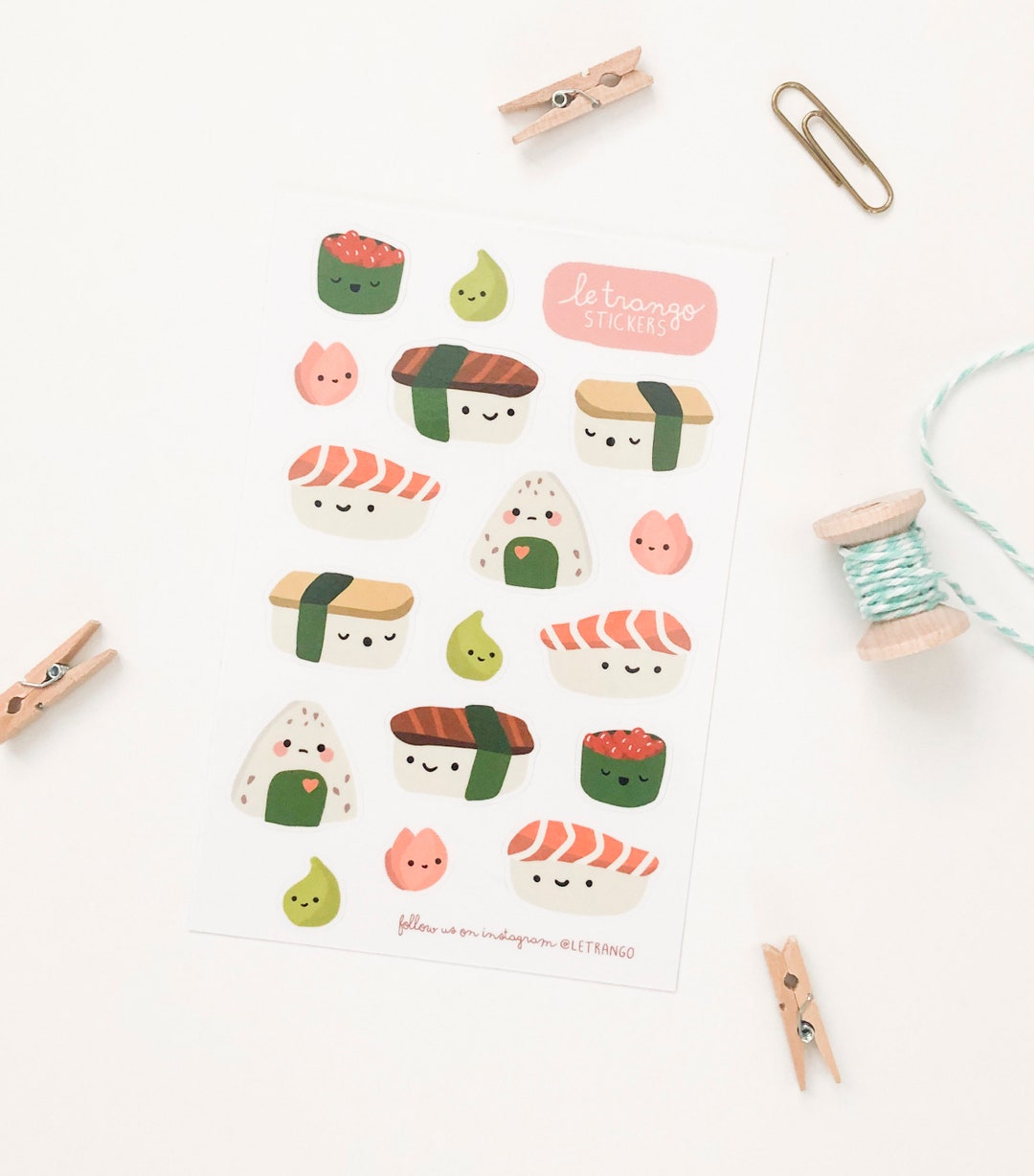 Sushi VINYL Sticker Sheet - Etsy