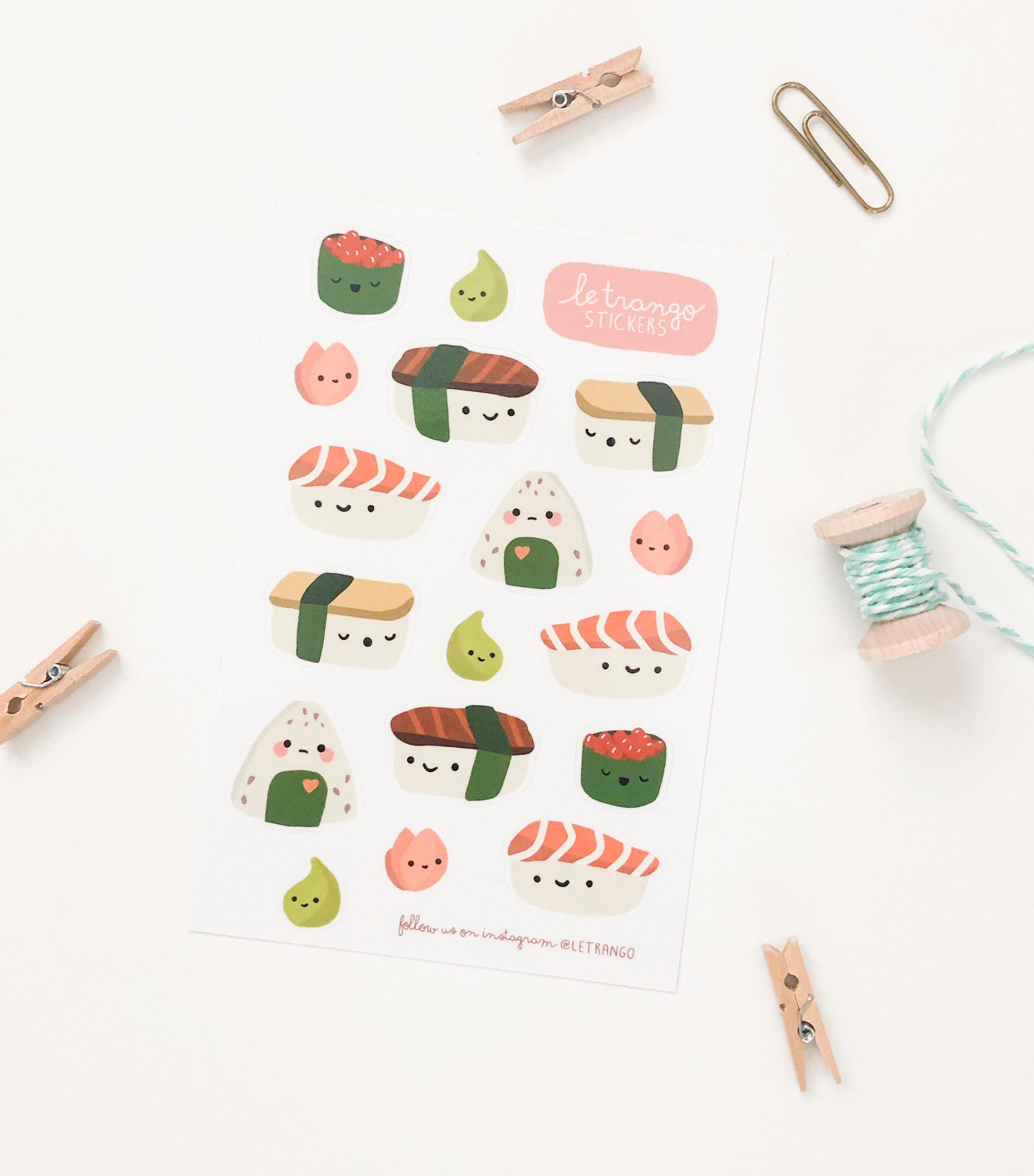 Sushi VINYL Sticker Sheet | Etsy