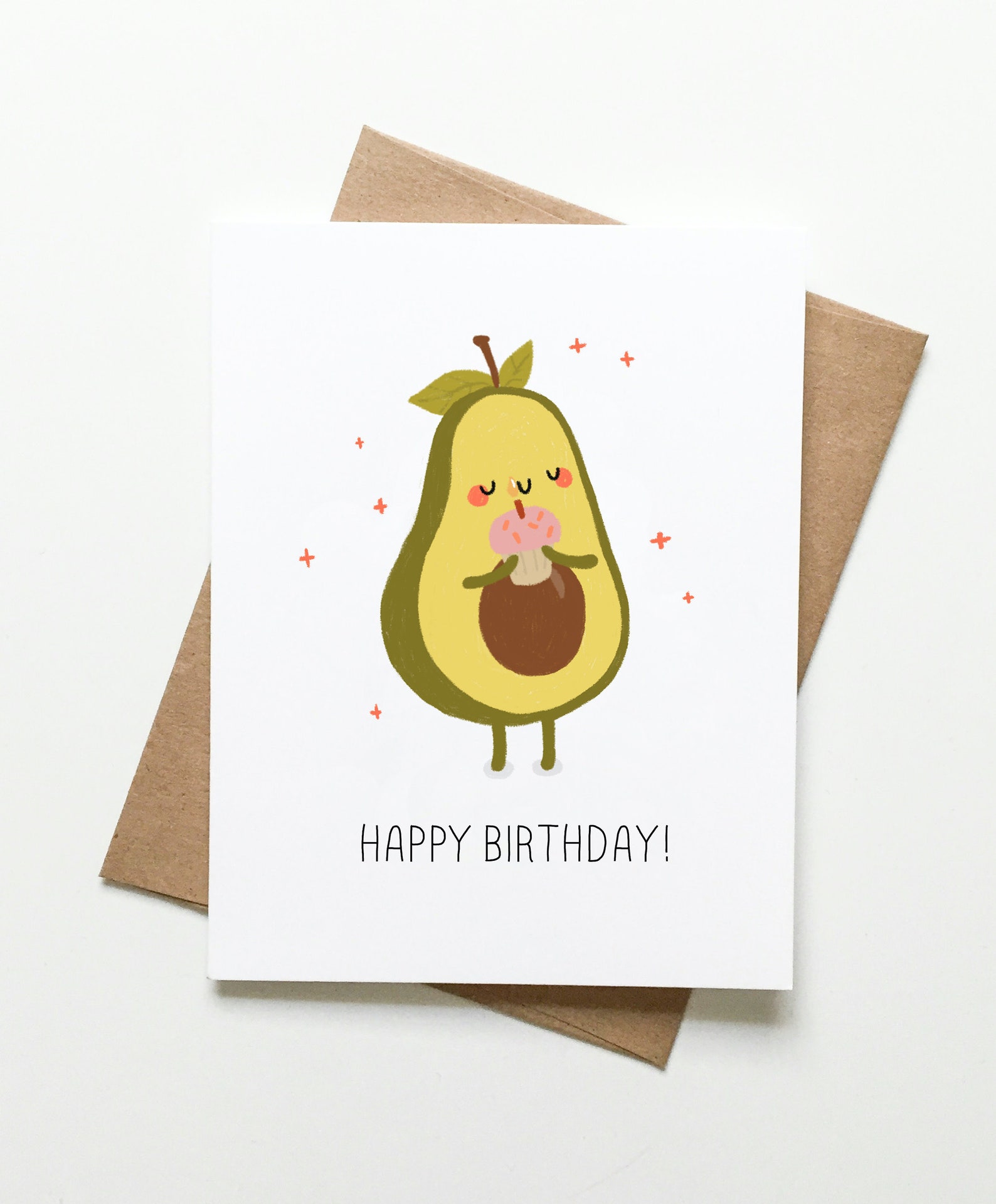 Avocado Birthday Cute Card - Etsy