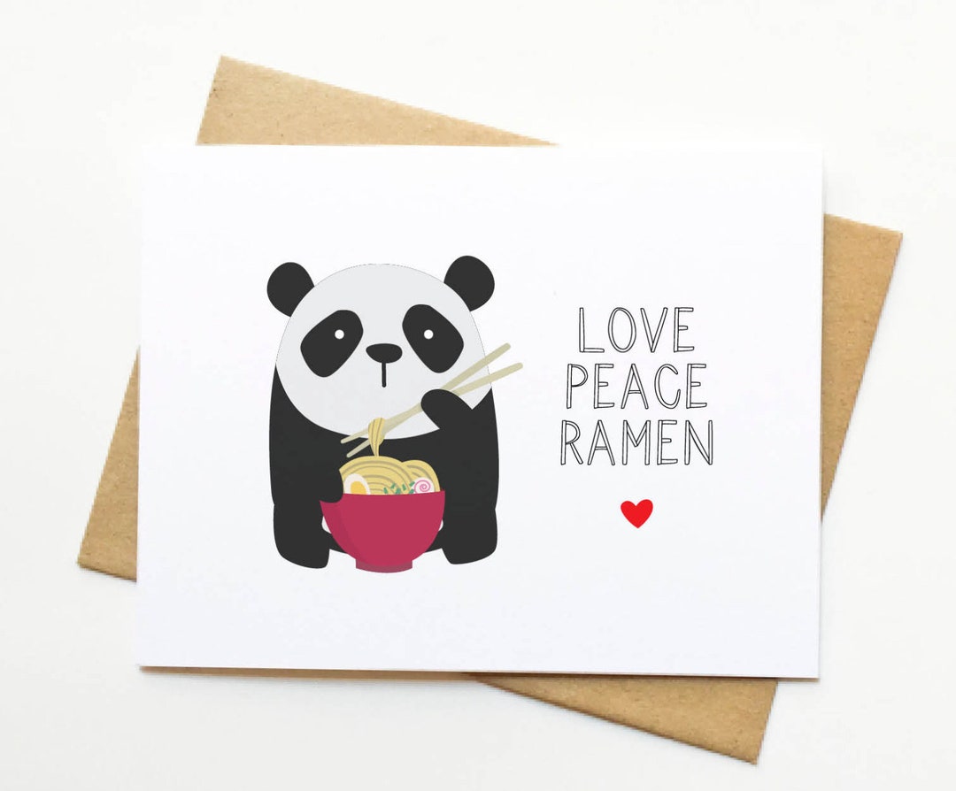 Panda Ramen Noodles Card - Etsy