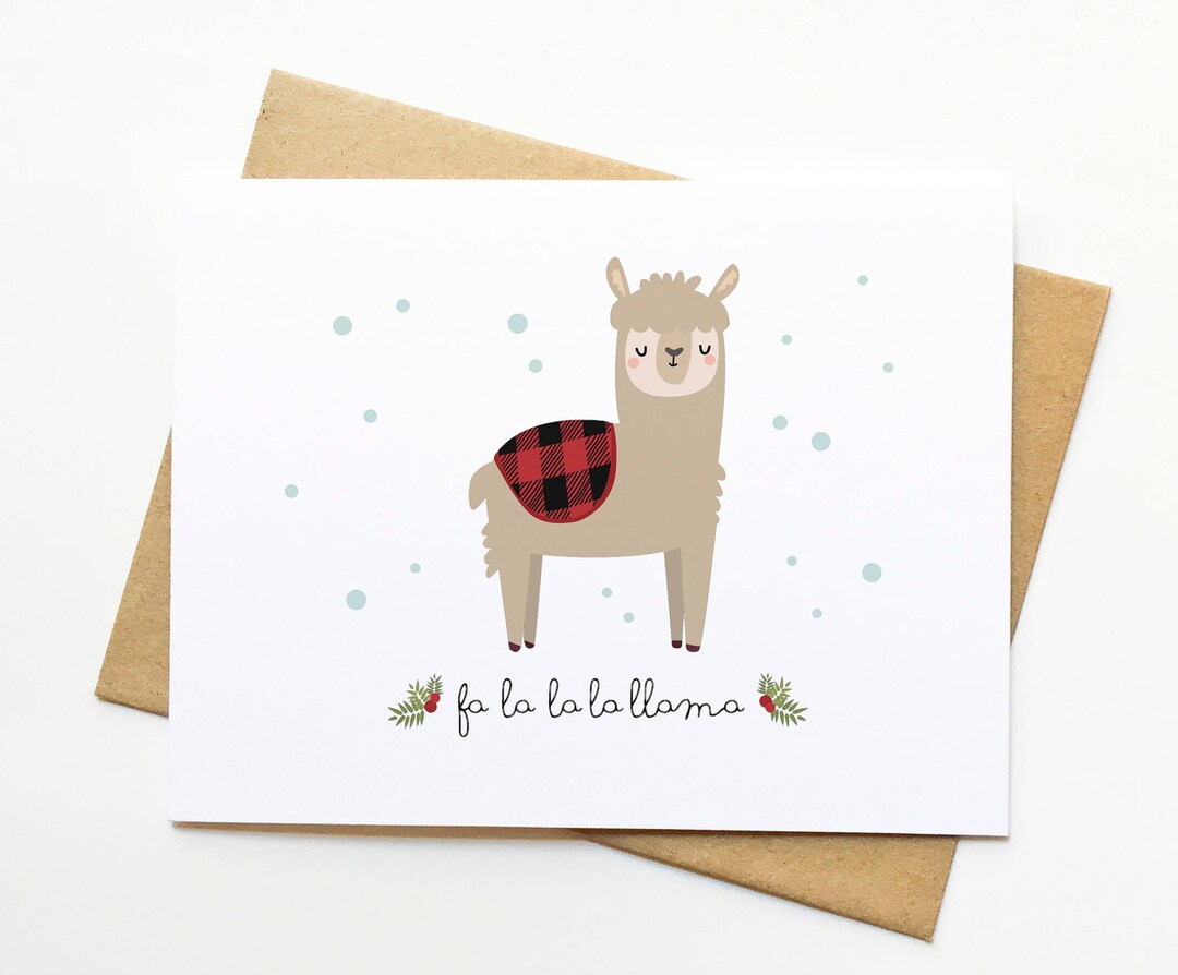 Llama Alpaca Holiday Xmas Card - Etsy