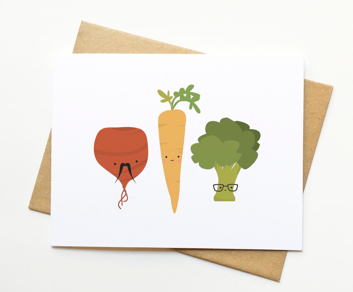 Vegetables Thank You Card | Etsy