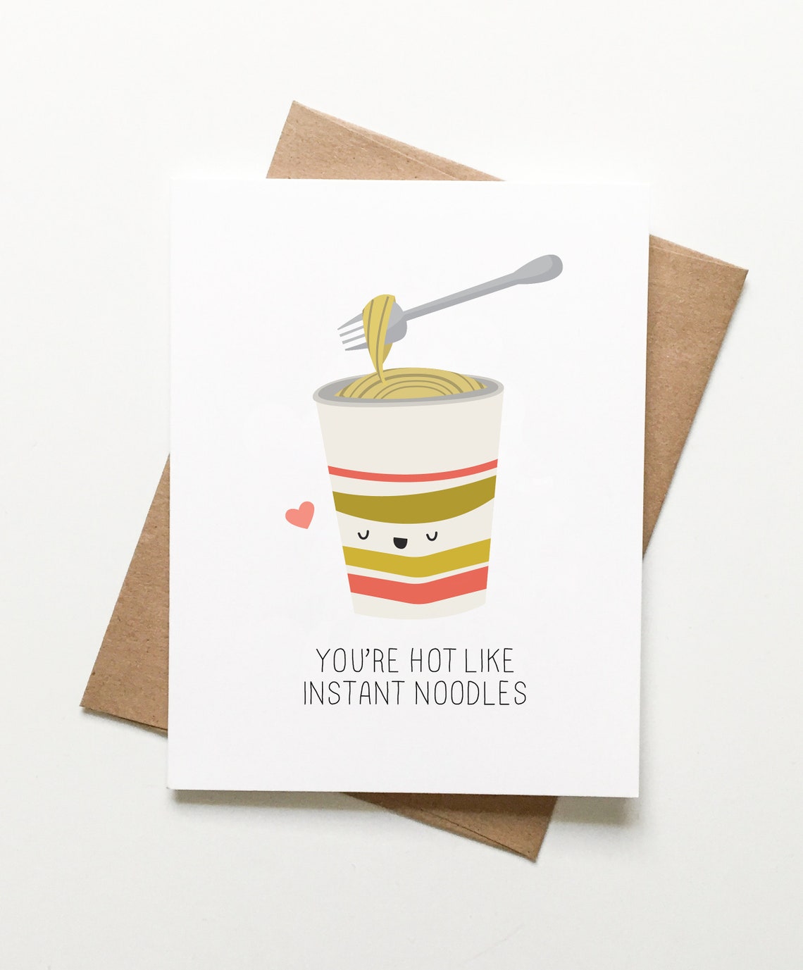 Instant Noodles Valentine Card - Etsy