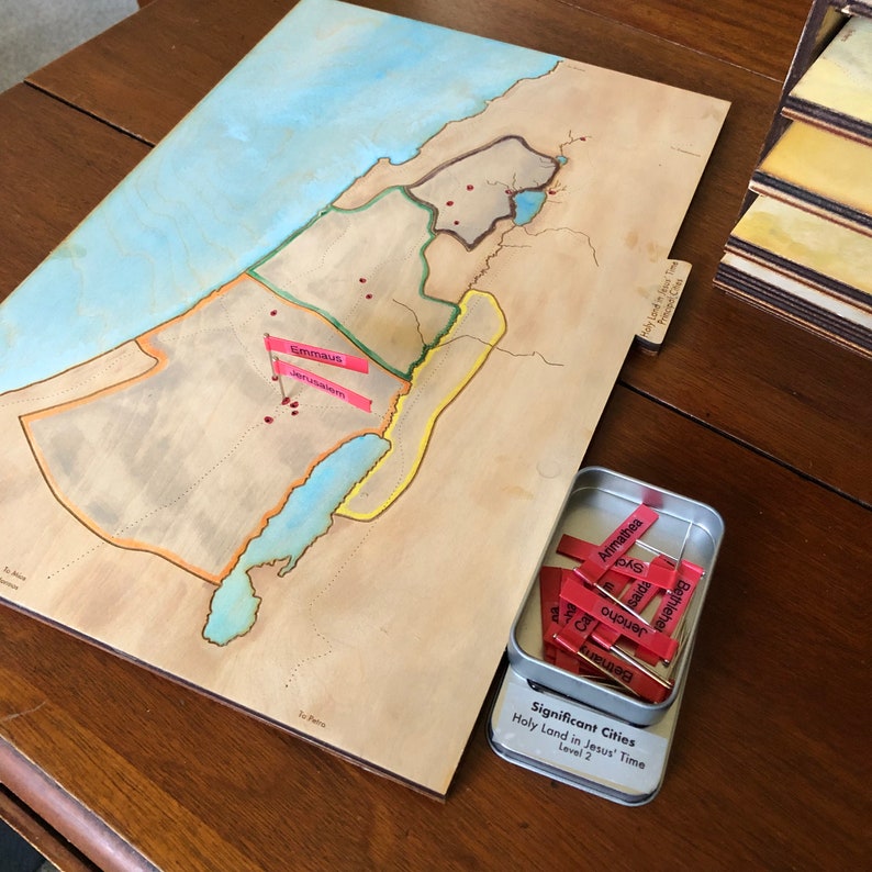 Holy Land Pin Map Cabinet: Montessori Geography Puzzle - Etsy