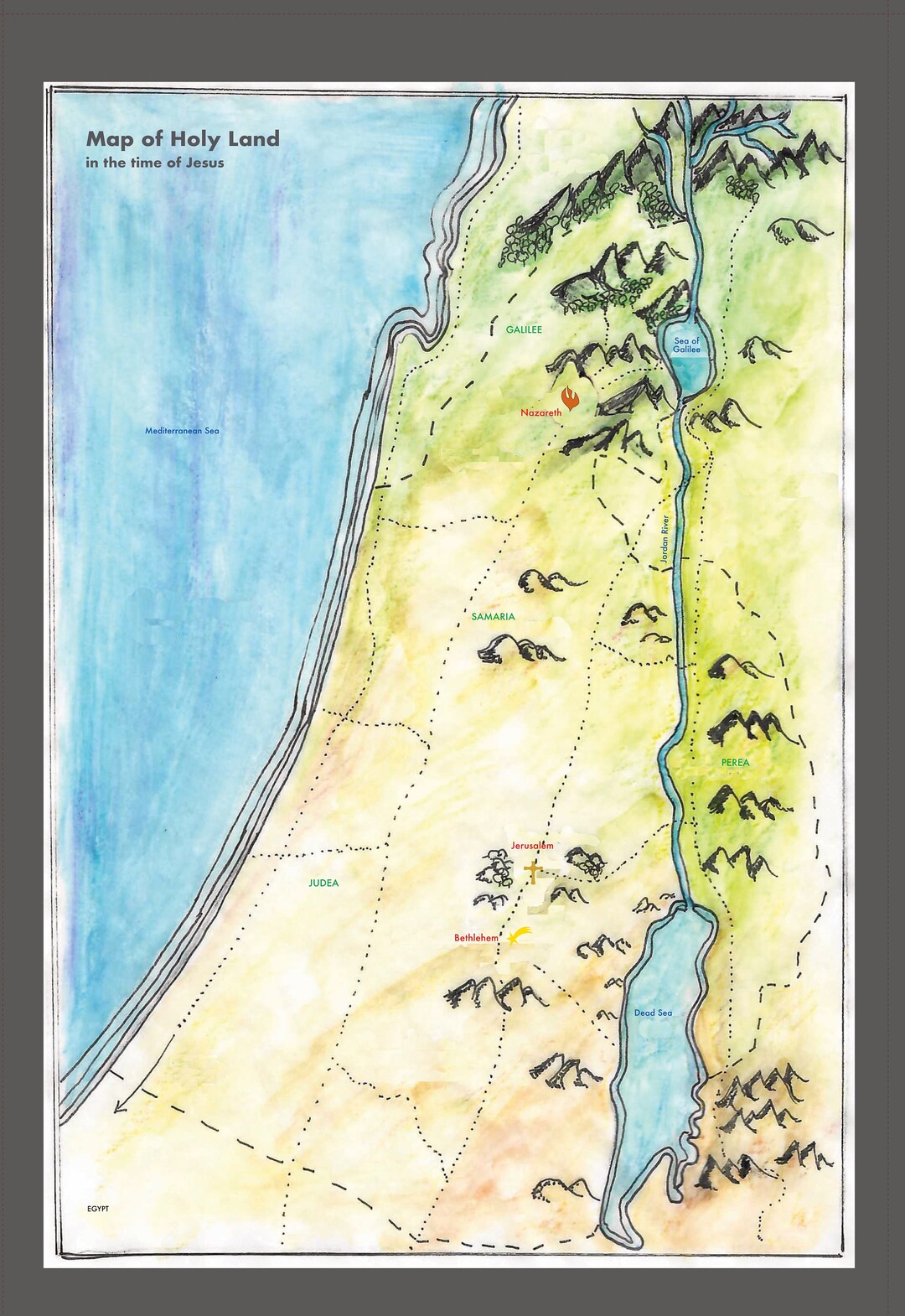 Watercolor Cloth Wall Map (3-6, 6-9) - Etsy