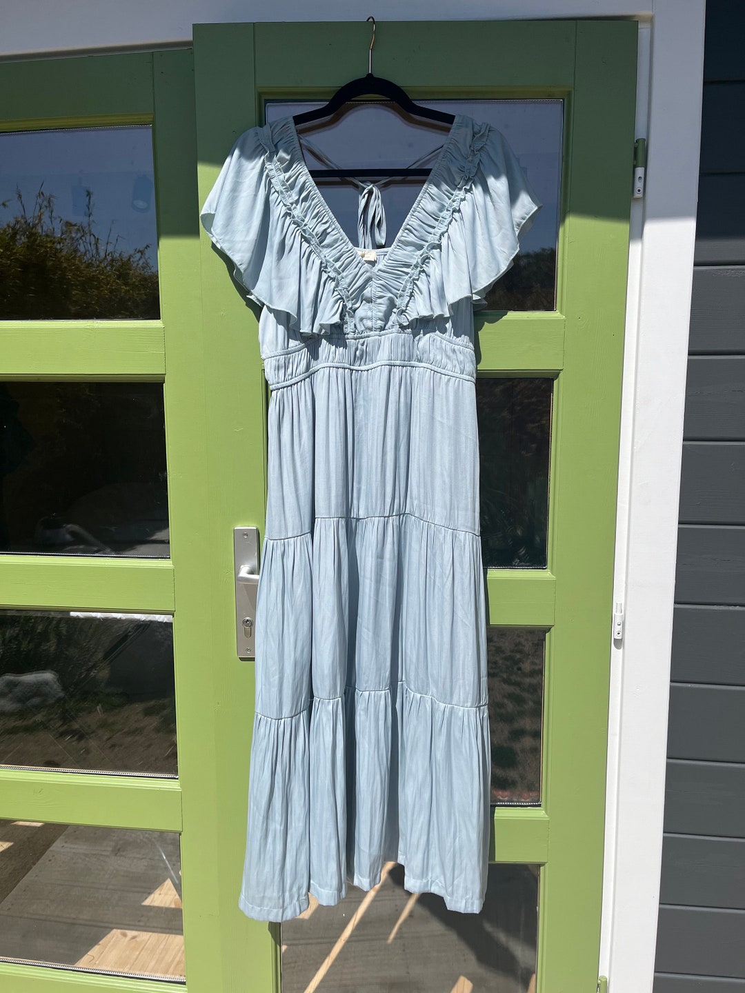 Cottagecore Dress/ Powder Blue Cottagecore Dress/ Boho Dress/ Mid ...