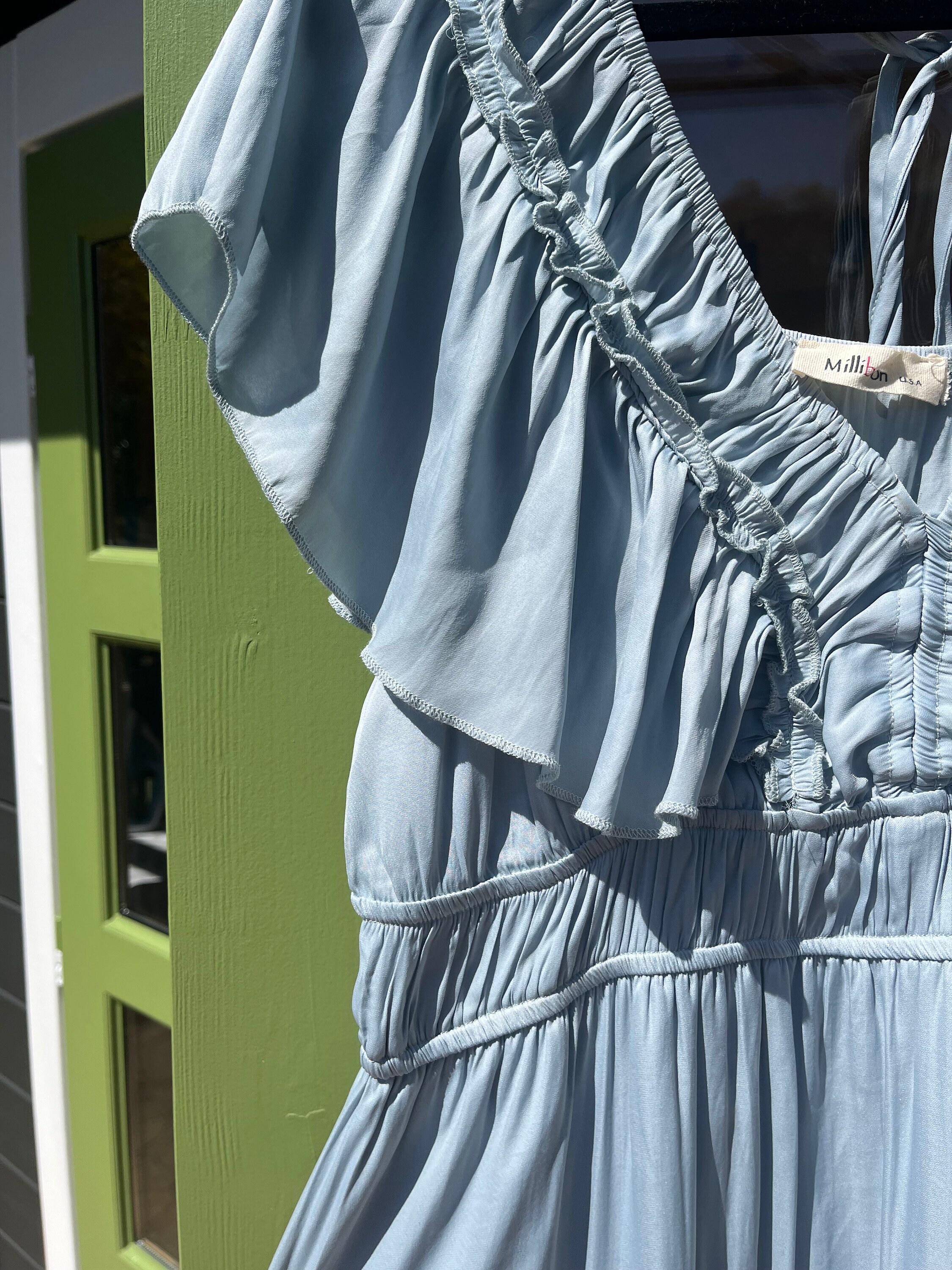 Cottagecore Dress/ Powder Blue Cottagecore Dress/ Boho Dress/ Mid ...