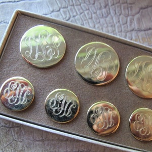 Monogram Dlp Gold Tone Button Set, True Vintage, Old Stock, Unused or ...