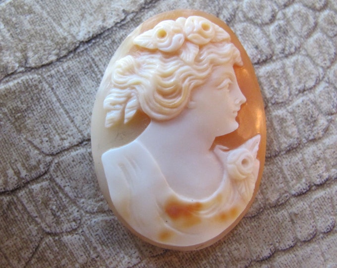 Hand Carved Italian Shell Cameo Loose Part Jewelry Supply Design ...