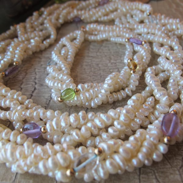 Multi Strand Pearl Necklace - Etsy