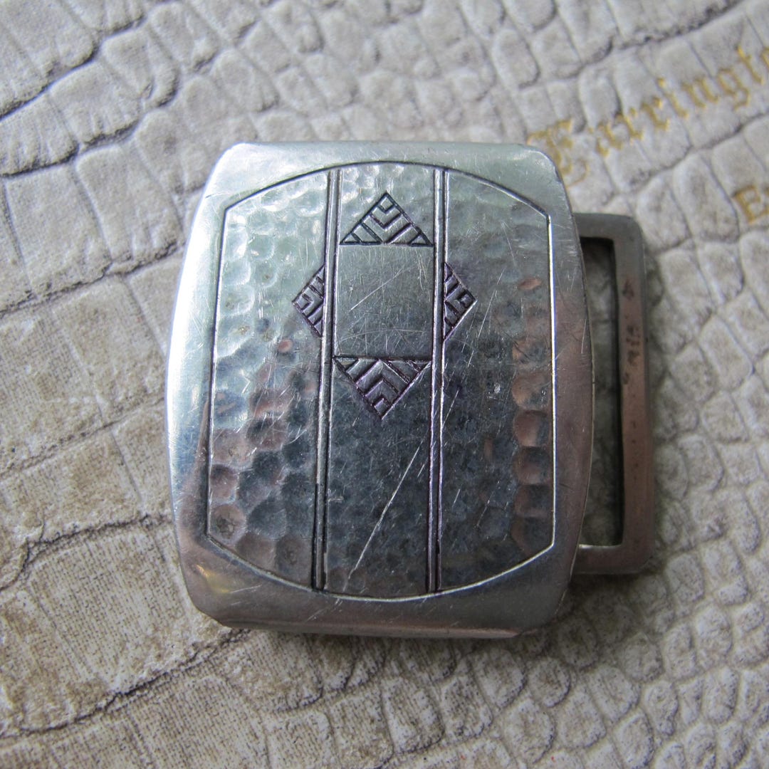 Art Deco Silver Plate Iconic Men's Gent's Slide Belt Buckle by Verithin ...