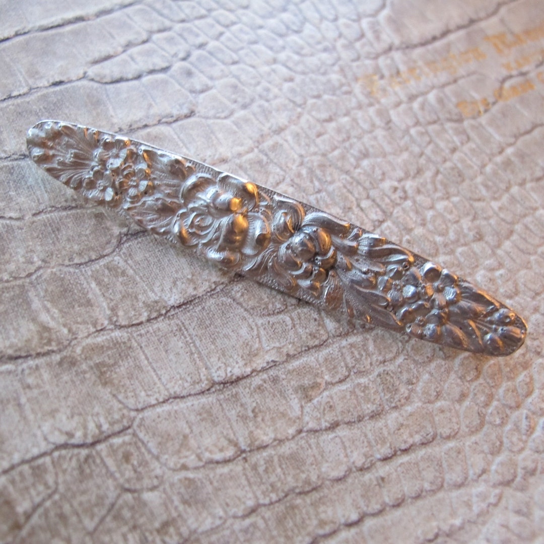 Stieff Sterling Repousse Flower Bar Pin Brooch American Silversmith ...