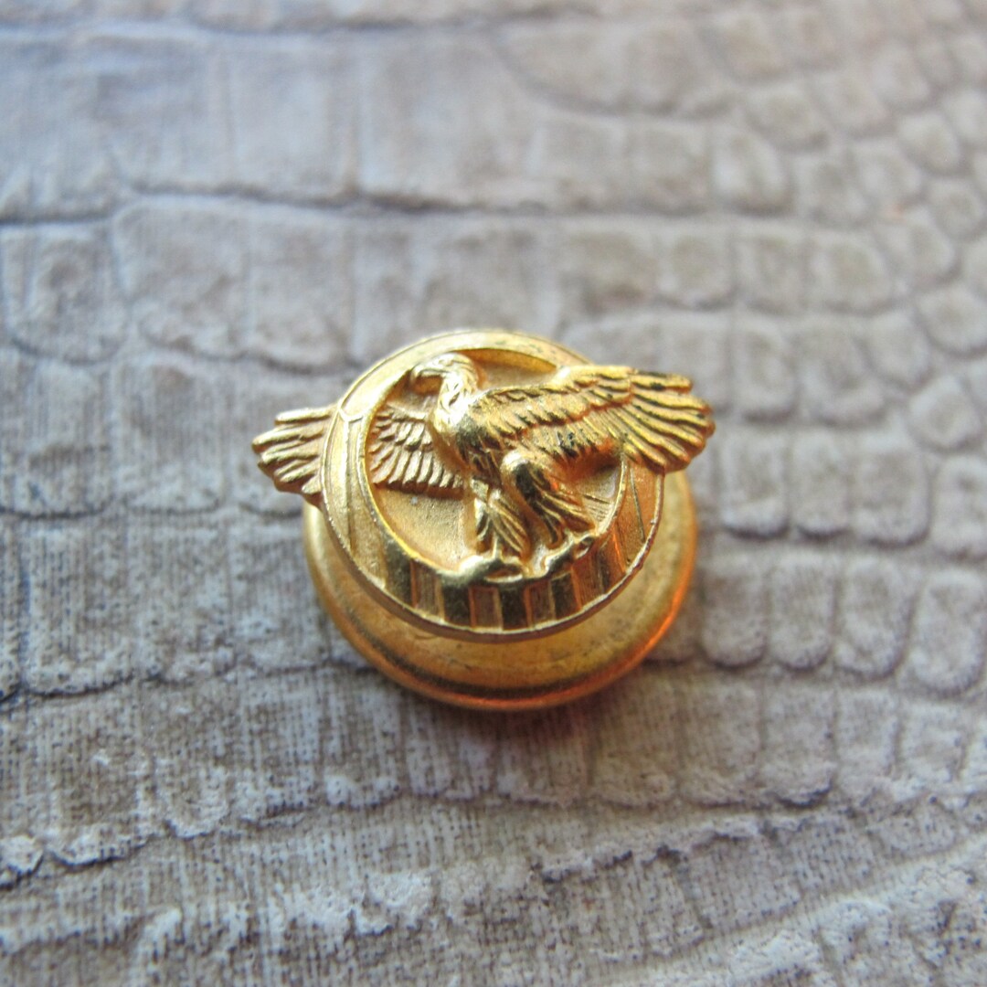 WWII WW2 Air Corps Ruptured Duck Military Lapel Push Button, United ...