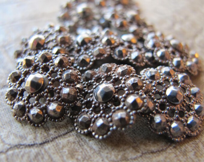 Antique Stamped Steel & Cut Steel Silver Metal Small Buttons, 10 ...