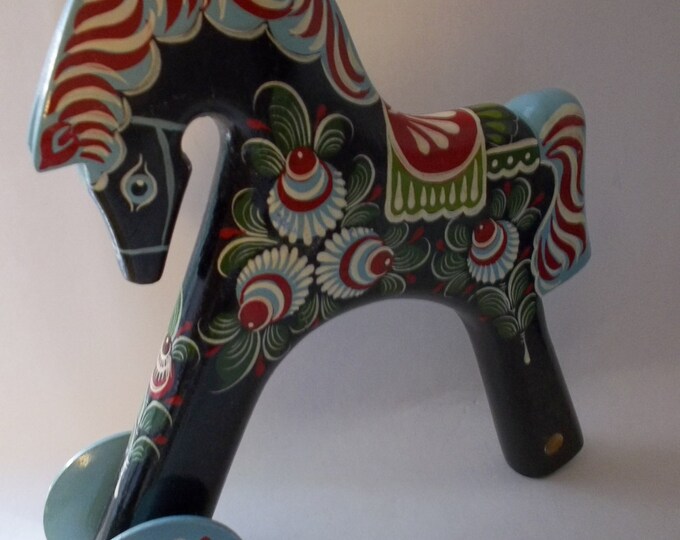 Vintage Swedish DALA Style HORSE/ Black Beauty W/ Stunning Scandinavian ...