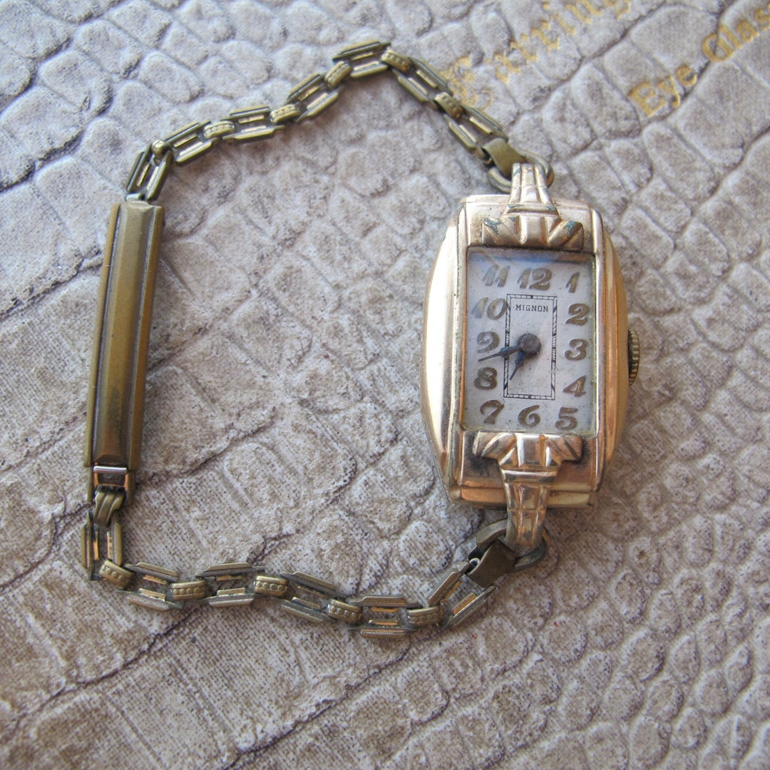 Mignon Swiss Made Wristwatch, Brass Metal Link Chain Strap, Duro ...