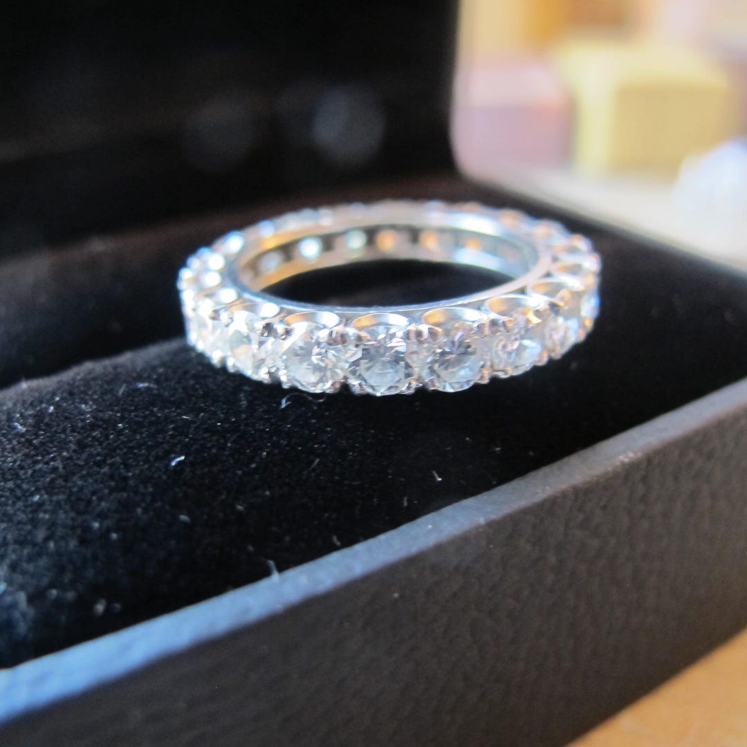 Diamond 2.4 Ct Eternity Band Ring, Custom Made, OOAK, Vintage Old Stock ...