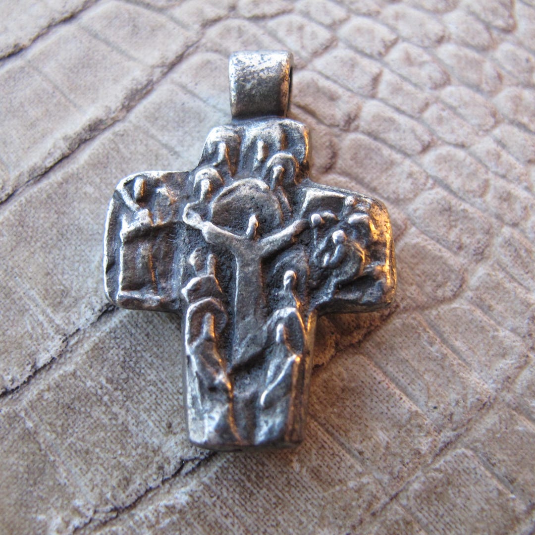 Signed RA Avery Most Unique Crucifix Cross Pendant Charm Relic ...