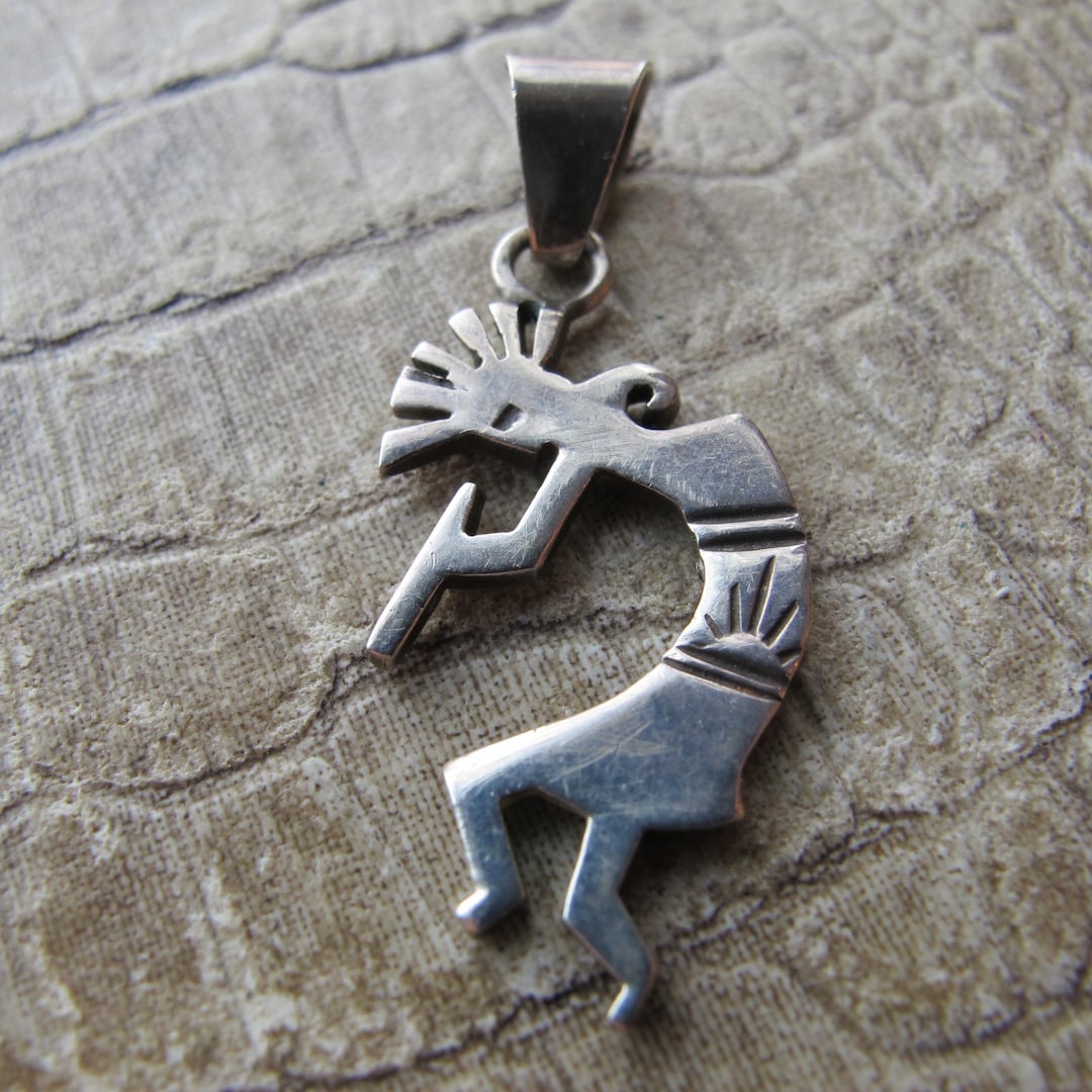 Kokopelli Native American Tribal Dancer Musician Sterling Silver ...