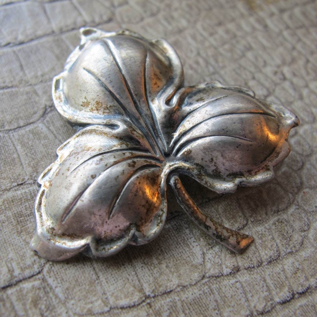Jewelart Jewel Art Sterling Silver Leaf Botanical Floral Brooch Pin ...
