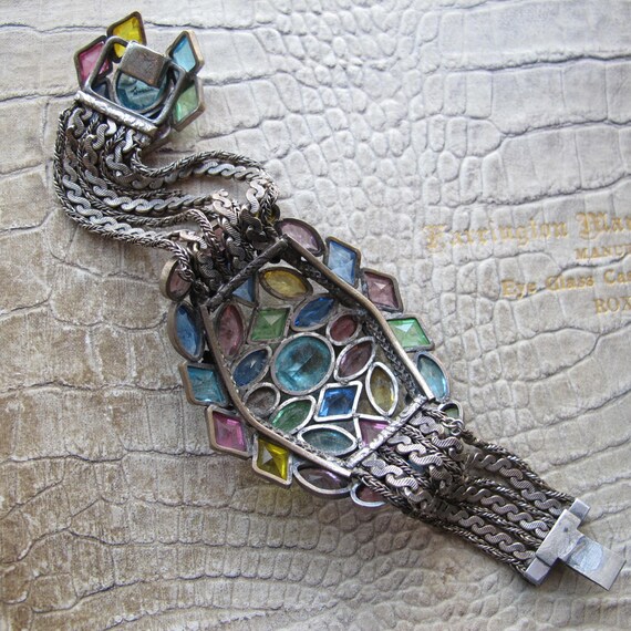 Czech Style Art Deco Jewel Crystal Stone Tones Cluste… - Gem