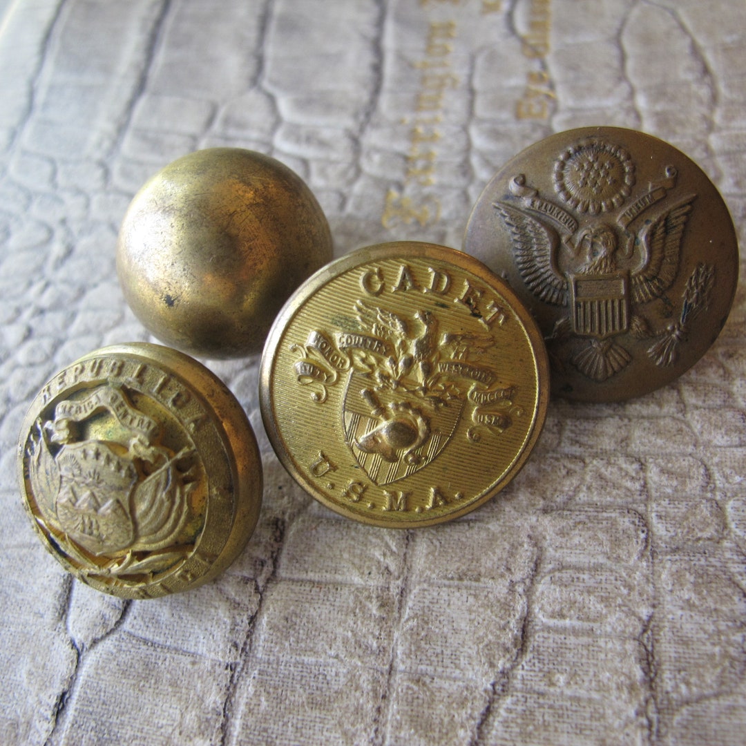 Antique to Vintage Military Brass Uniform Buttons, Mixed Lot, Superieur ...