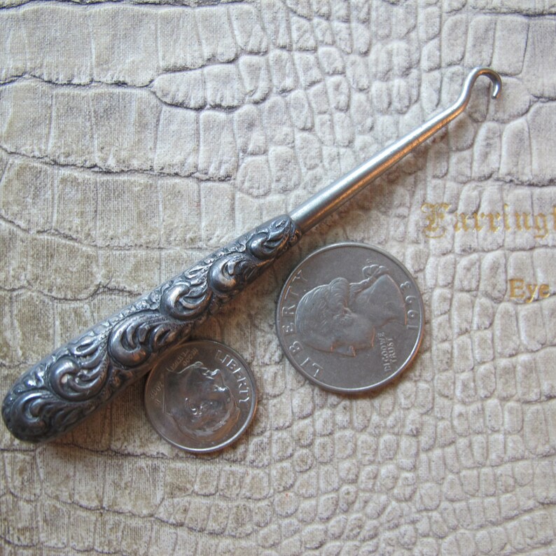 HTF Gorham Antique Sterling Small Button Dressing Hook Gorham Sterling ...