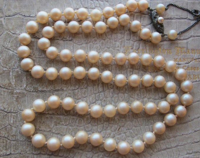 835 Silver JKA German Signed Clasp, 24 IN Manmade 7.3 MM Glass Bead ...