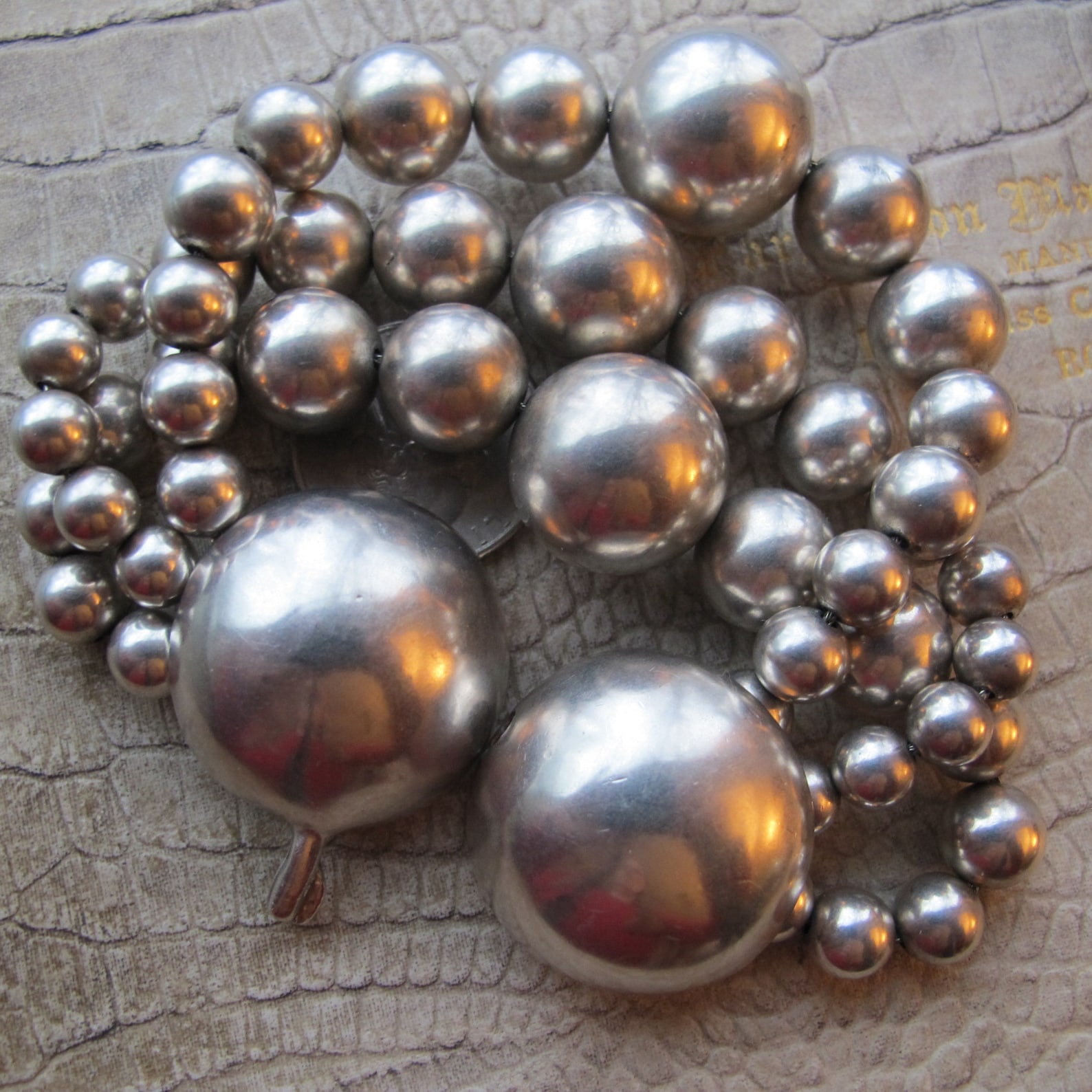 Large Sterling Silver Bead Statement Handmade OOAK Bracelet. Style ...