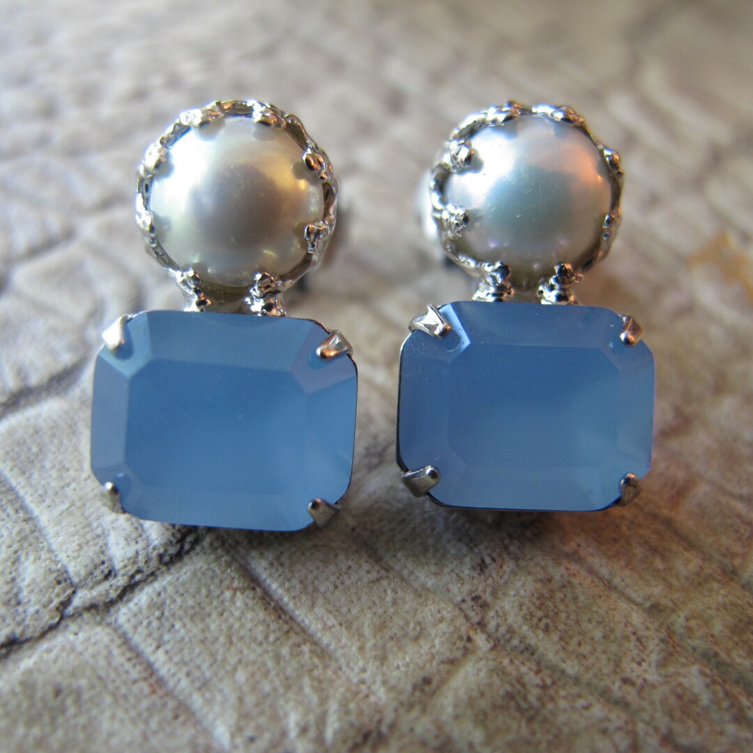 Designer Signed Costume Fashion Gem-look Stud Pierced - Etsy