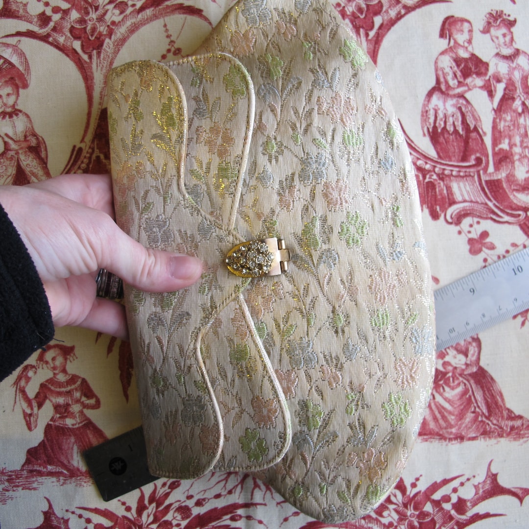 Brocade Textile Evening Bag Clutch Hand Held Purse. Pastel Evening ...